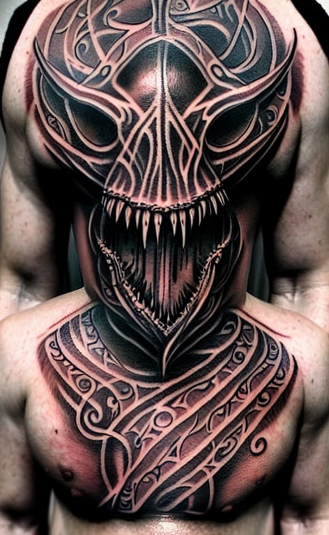 Venom Chest Tattoo