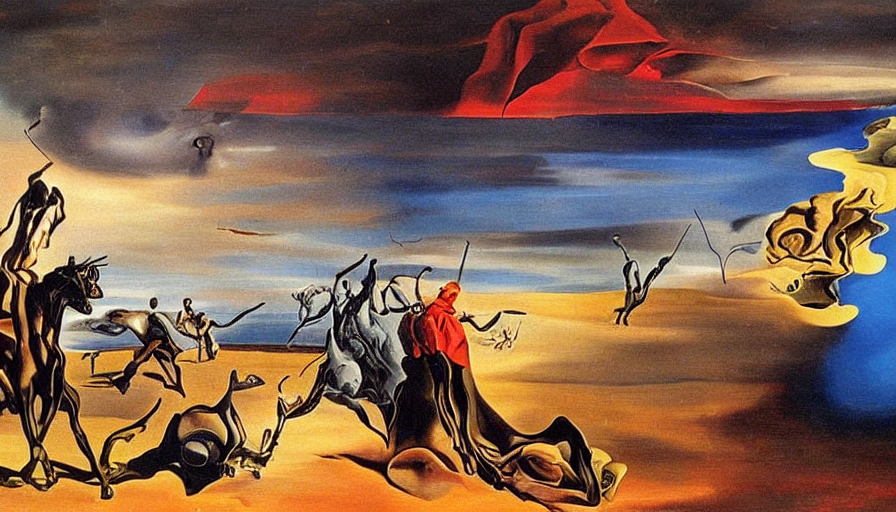 prompthunt: gorgeous painting salvador dali premonition of civil war ...