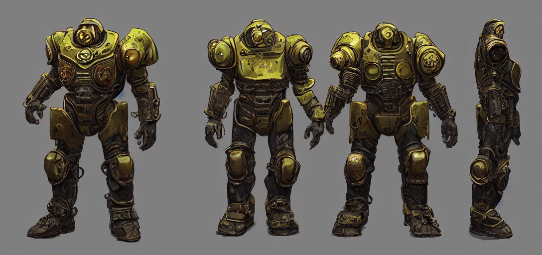 prompthunt: Fallout Super Mutant Power Armor Concept Art, vibrant ...