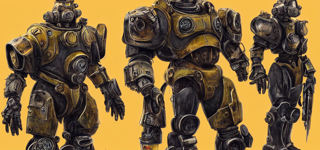 prompthunt: Fallout Super Mutant Power Armor Concept Art, vibrant ...
