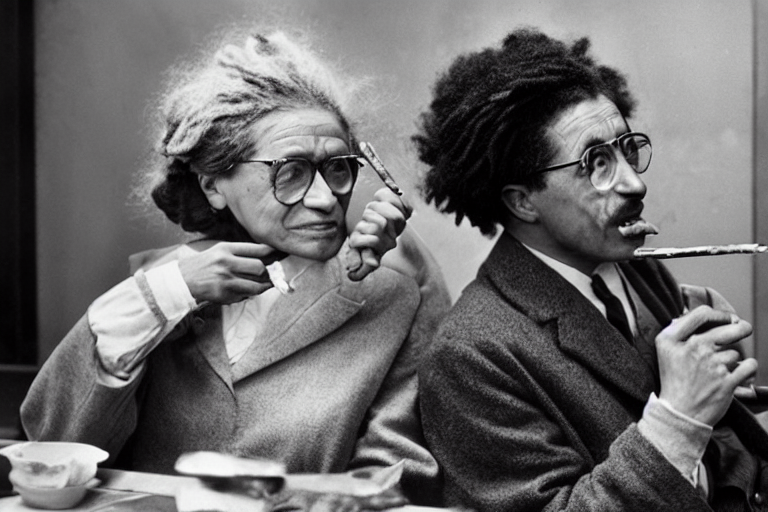 Albert Einstein Smoking Weed