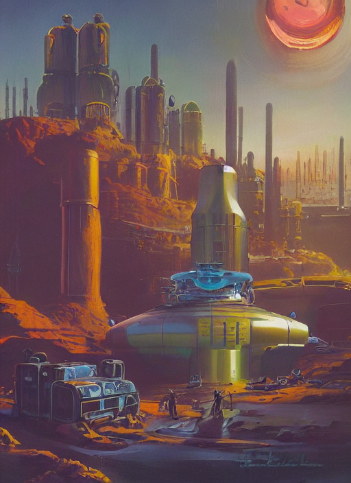 prompthunt: painting used for a pulp science fiction novel from the 50s ...