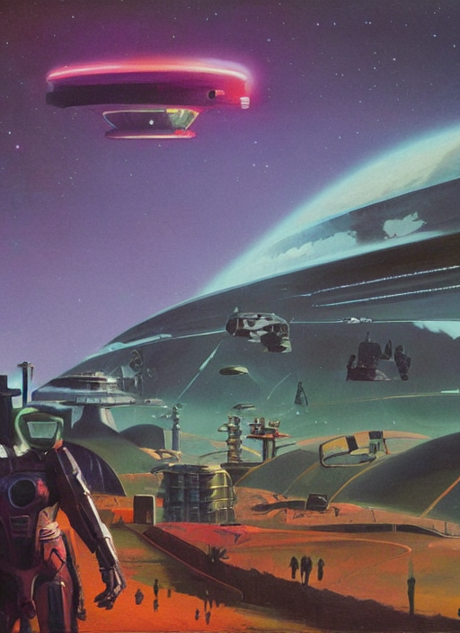 prompthunt: painting used for a pulp science fiction novel from the 50s ...
