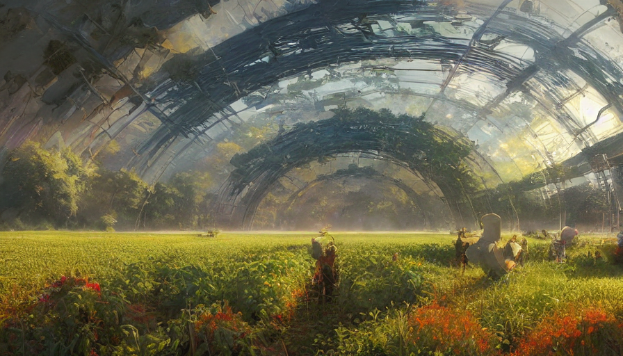 prompthunt: craig mullins and ghibli digital illustration of solarpunk ...