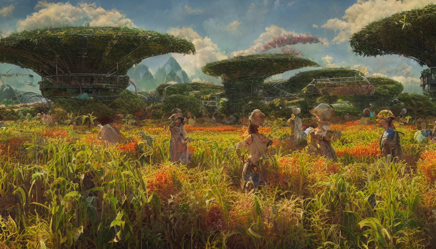 prompthunt: craig mullins and ghibli digital illustration of solarpunk ...