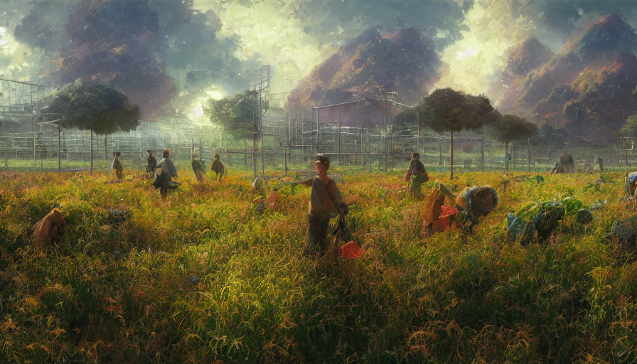 prompthunt: craig mullins and ghibli digital illustration of solarpunk ...