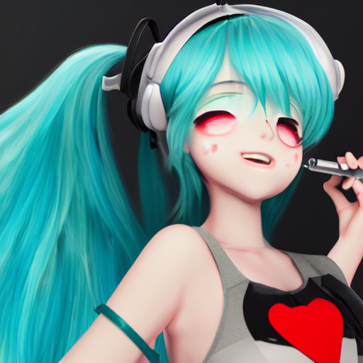 prompthunt: hatsune miku smoking weed with a vape pen, smoke coming out ...