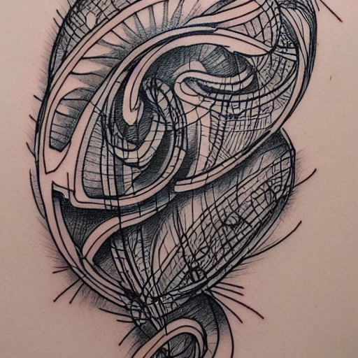 prompthunt: Masterpiece neural network tattoo design, line art