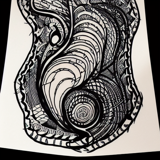 prompthunt: Masterpiece neural network tattoo design, line art