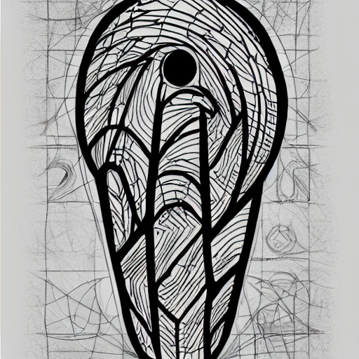 prompthunt: Masterpiece neural network tattoo design, line art