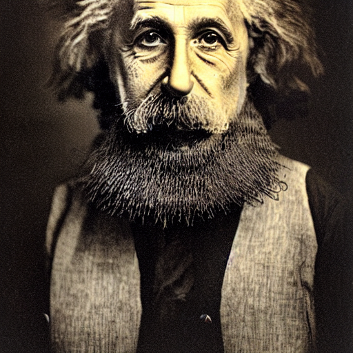 prompthunt: long beard einstein portrait