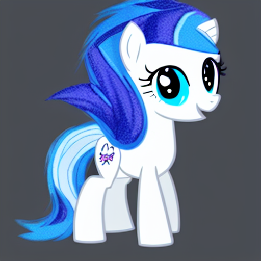 prompthunt: a blue little pony with white hair, a picture by an gyeon ...
