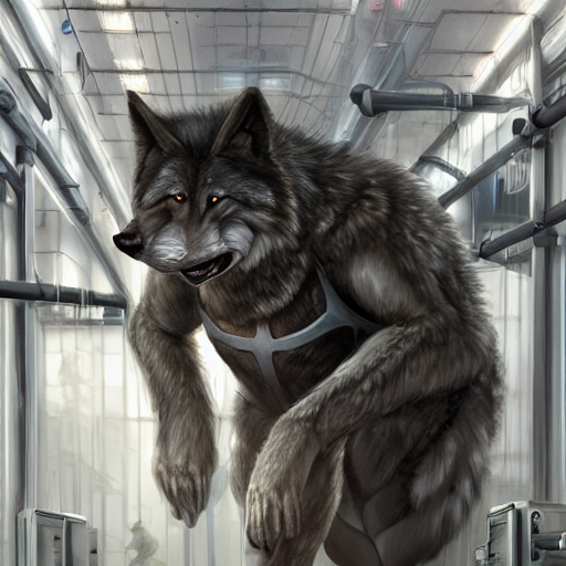 prompthunt: a massively muscled male anthro wolf wearing tactical ...