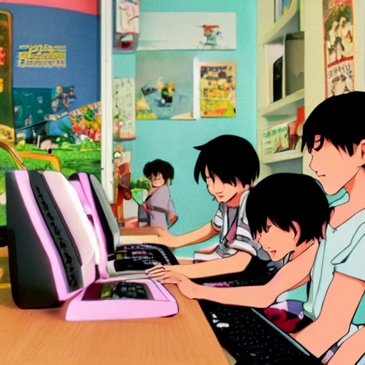 Anime Kids Playing