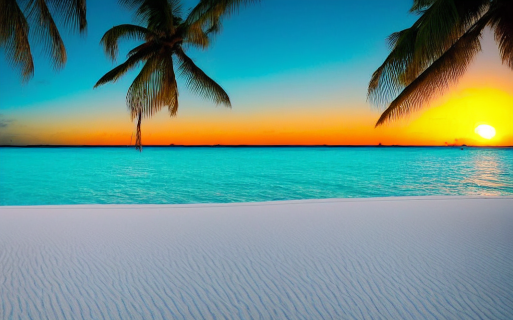 Tropical Island Beach Sunset