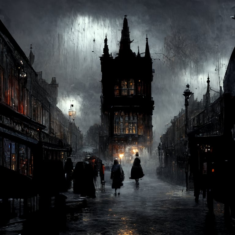 Victorian London Street Night