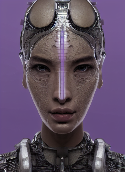 prompthunt: beautiful portrait of an alien cyborg, style of Feng Zhu ...
