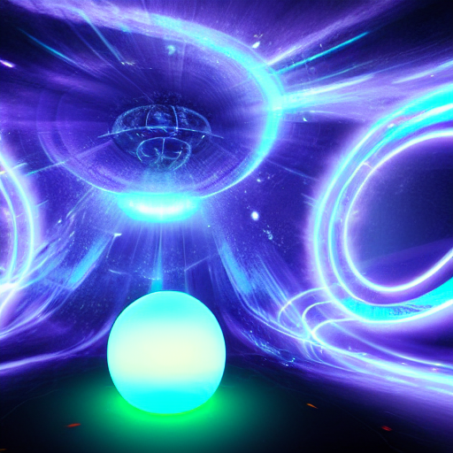 prompthunt: Glowing arcane orb dropping into a magical astral black hole
