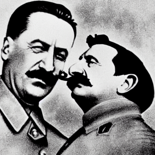 prompthunt: stalin kissing hitler