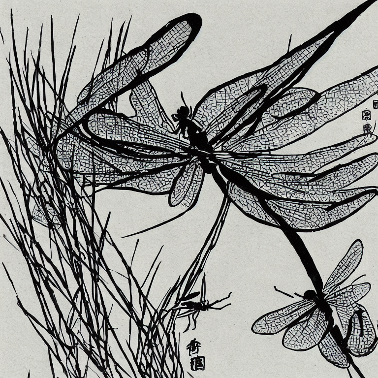 Japanese Dragonfly Art