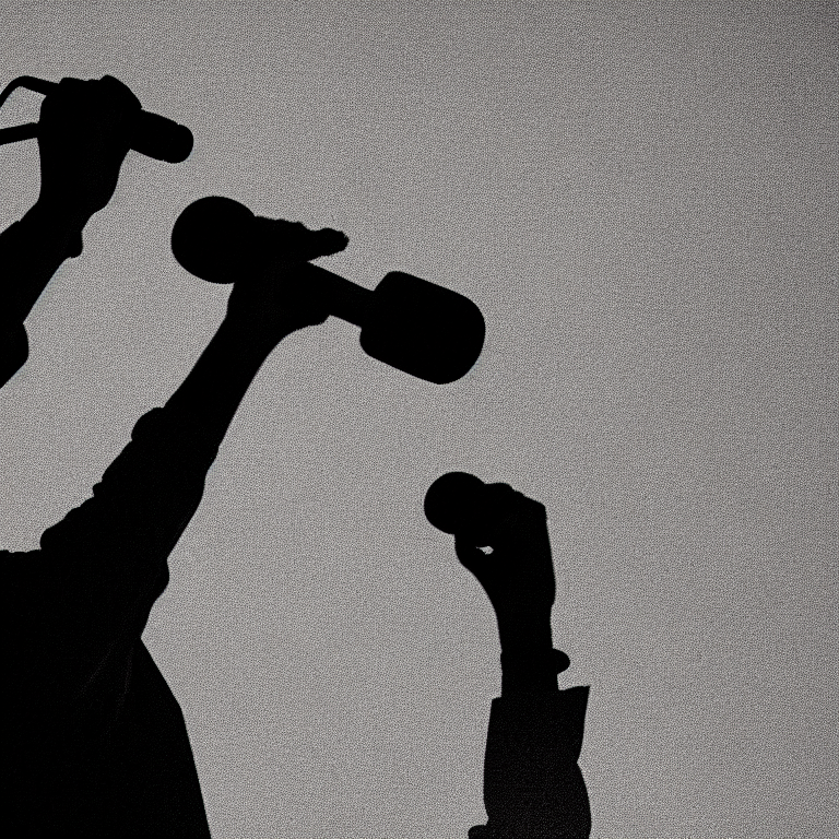 Rapper With Mic Silhouette