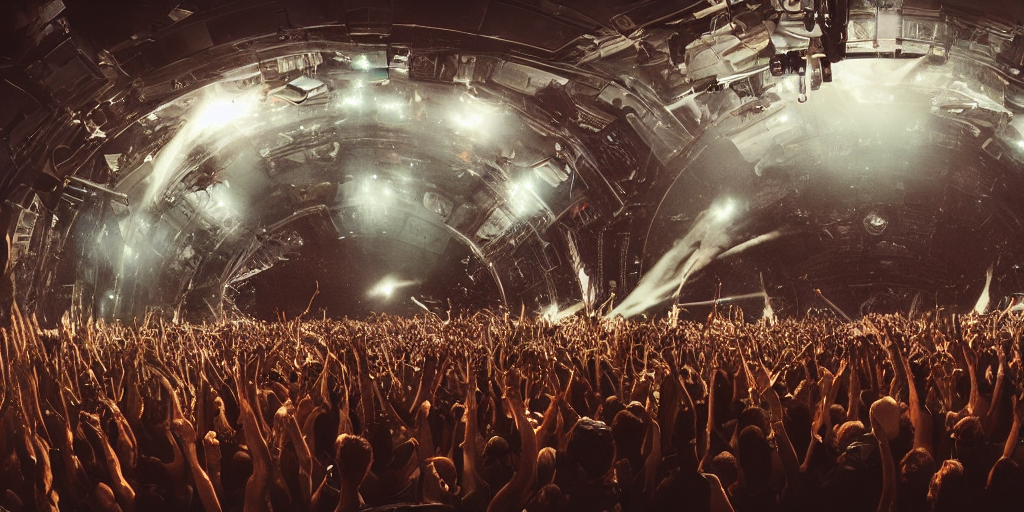 Metal Concert Crowd Stage View