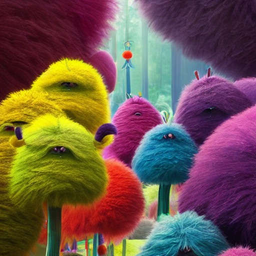 prompthunt: A very colourful Truffula Tree forest, highly detailed ...