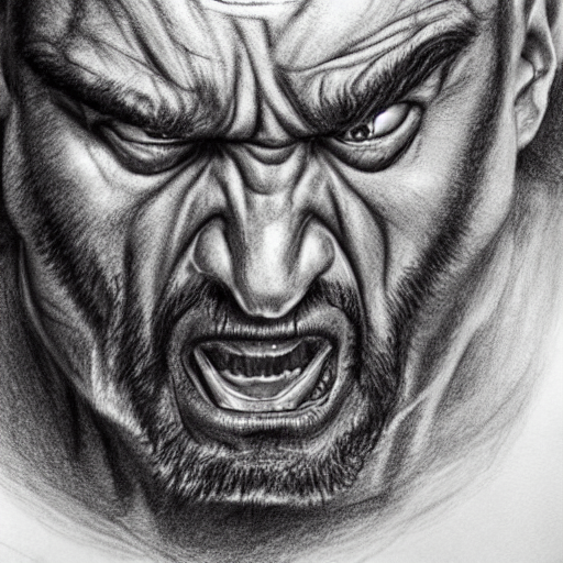 Realistic Angry Face Drawing