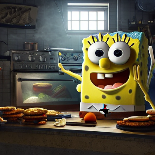 Spongebob Flipping Burgers