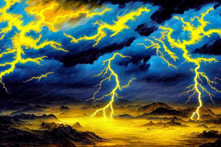 Lightning Storm Painting