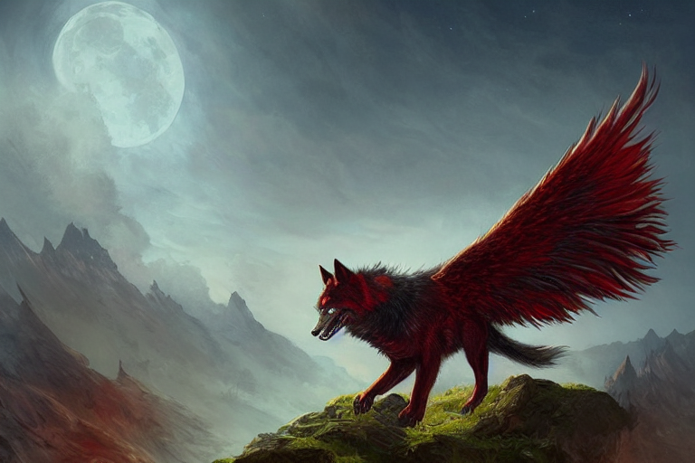Red Fantasy Wolves