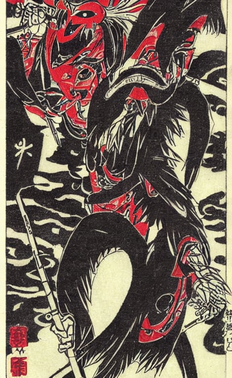 prompthunt: by akio watanabe, manga art, portrait of tengu masked demon ...