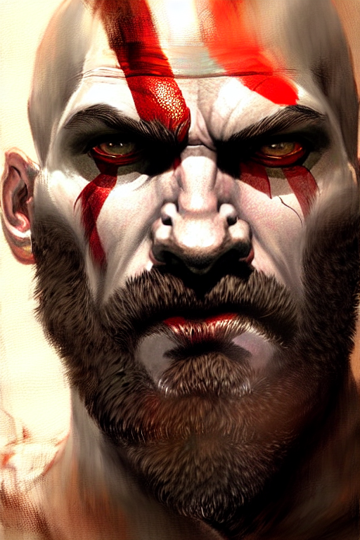God Of War 3 Kratos Face