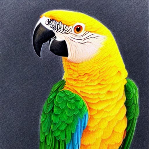 Parrot Colour Pencil Drawing
