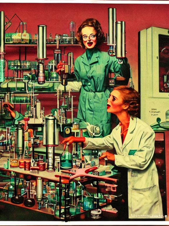 Vintage Scientists In Lab