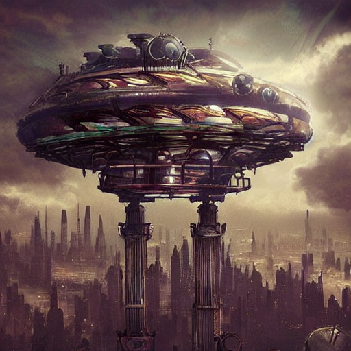 Floating City In The Sky Steampunk