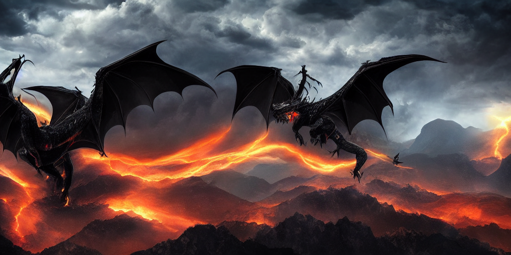 Black Fire Dragon Wallpaper