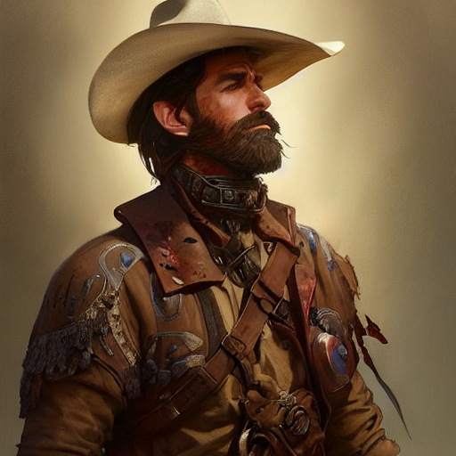 Rugged Cowboy Painting