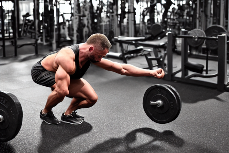 Weak Man Lifting Weights