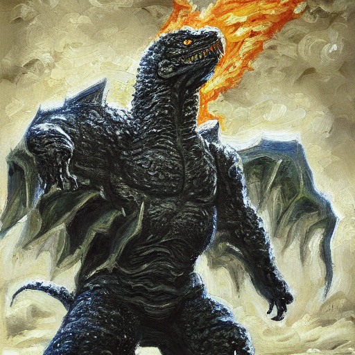 prompthunt: Joe Biden fighting Godzilla in medieval times, oil painting ...