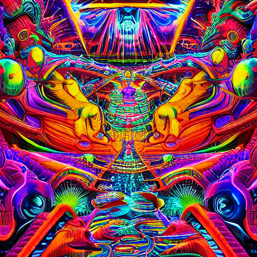 prompthunt: a complex hyperdetailed maximalist dmt trip illustration by ...