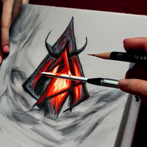prompthunt: a photo of a artist drawing an satanic ritual on canvas ...