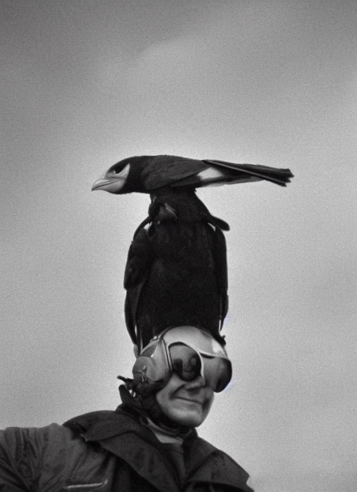 prompthunt: a jet pilot with a crow head