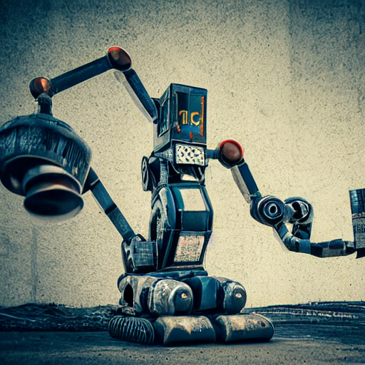 prompthunt: giant scary treaded mining robot with drill, mining scrap ...