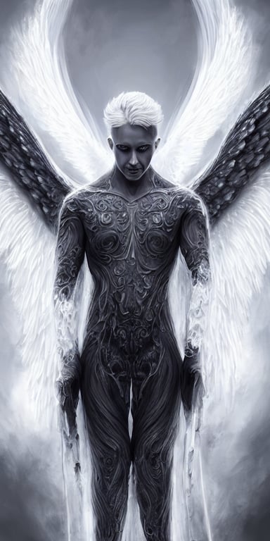 Black And White Drawings Of Male Angels