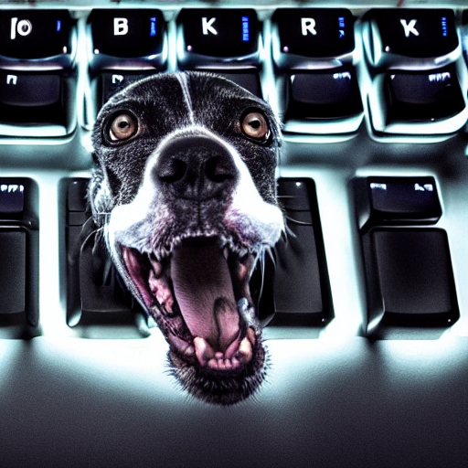 Dog Typing On Keyboard