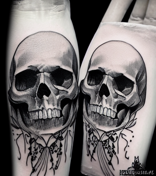 Hyper Realistic Skull Tattoo