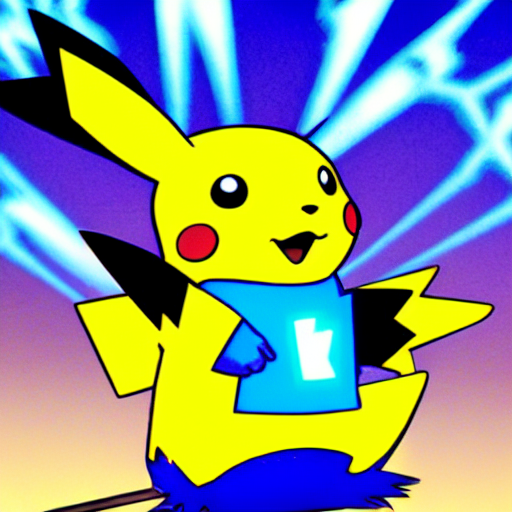 prompthunt: a blue pikachu shooting bright electric lightning out of ...