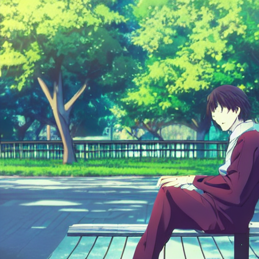 Anime Guy Side View Sitting