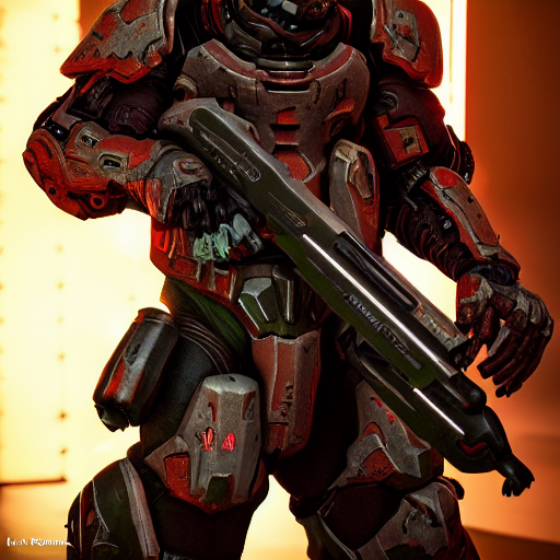prompthunt: doom slayer from doom 2 0 1 6, photography